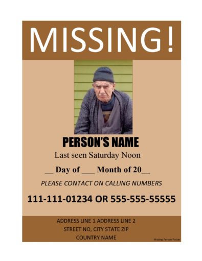 41 Printable Missing Poster Templates (Flyers & Signs)