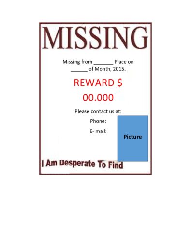41 Printable Missing Poster Templates (Flyers & Signs)