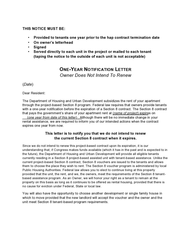 40 Free Not Renewing Lease Letters (& Samples) ᐅ TemplateLab