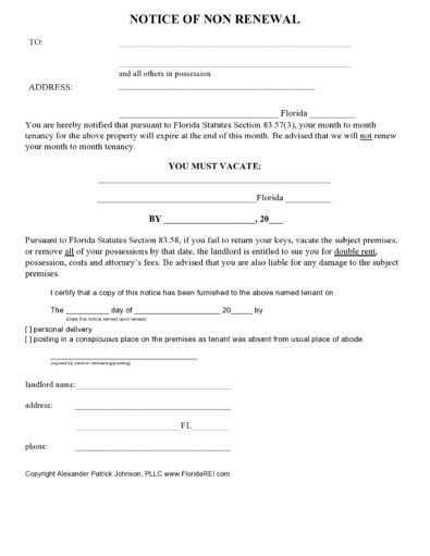 40 Free Not Renewing Lease Letters (& Samples) ᐅ TemplateLab