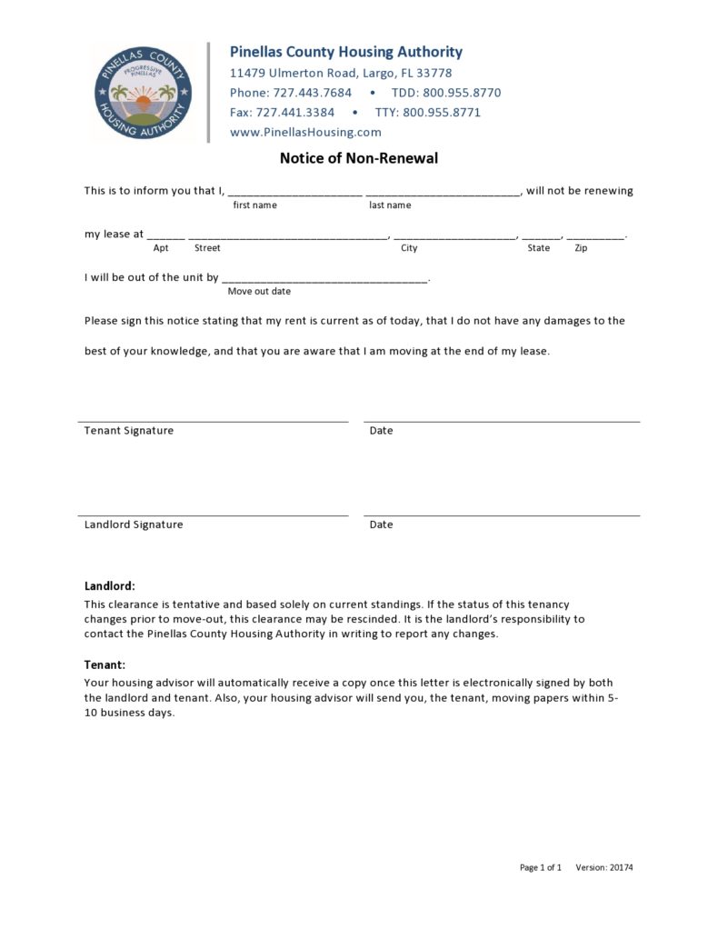 40 Free Not Renewing Lease Letters (& Samples) ᐅ TemplateLab