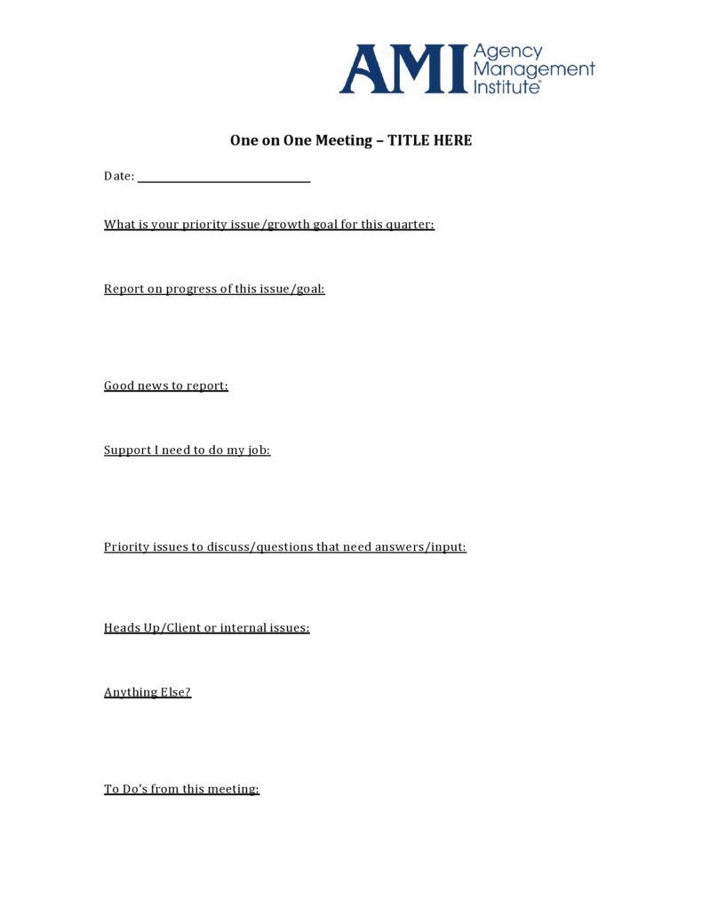 40 Best One to One Meeting Templates (100% Free)