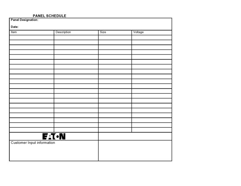 42 Fillable Panel Schedule Templates (Excel & Word) ᐅ TemplateLab