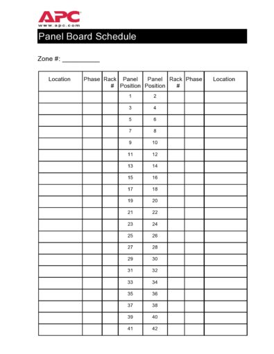42 Fillable Panel Schedule Templates (Excel & Word) ᐅ TemplateLab