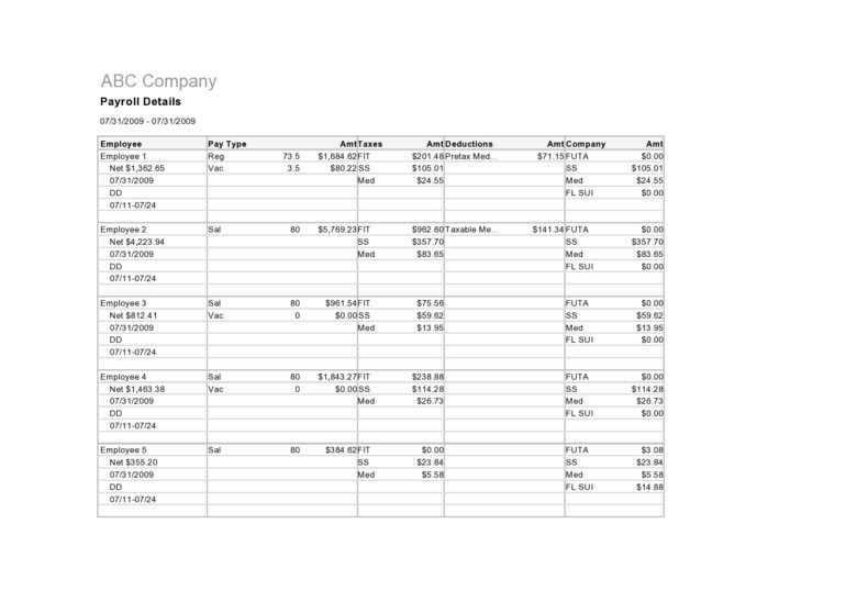 40 Free Payroll Report Templates (Excel / Word) ᐅ TemplateLab