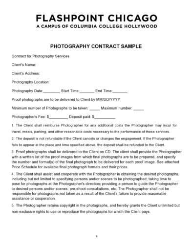 39 Simple Photography Contract Templates (Free) ᐅ TemplateLab