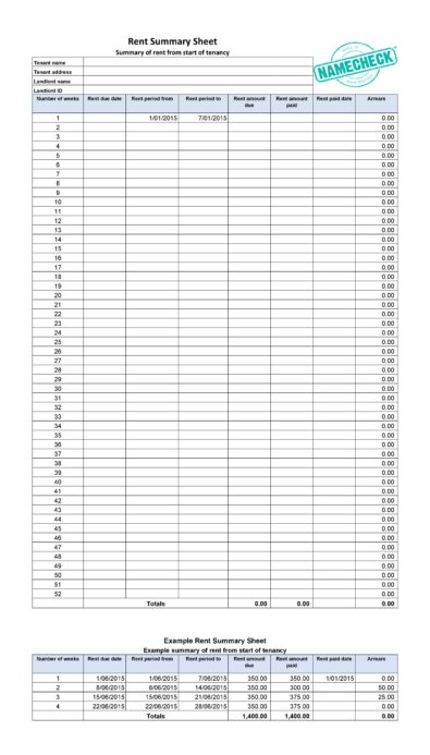 40 Printable Rental Ledger Templates (Lease Ledger)
