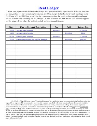40 Printable Rental Ledger Templates (Lease Ledger)