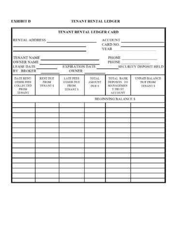 39 Printable Rental Ledger Templates (Lease Ledger)