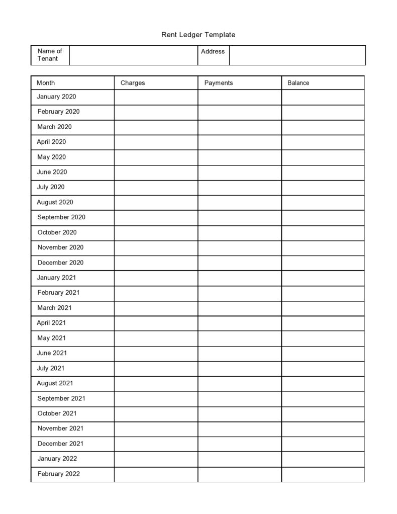 39 Printable Rental Ledger Templates (Lease Ledger)