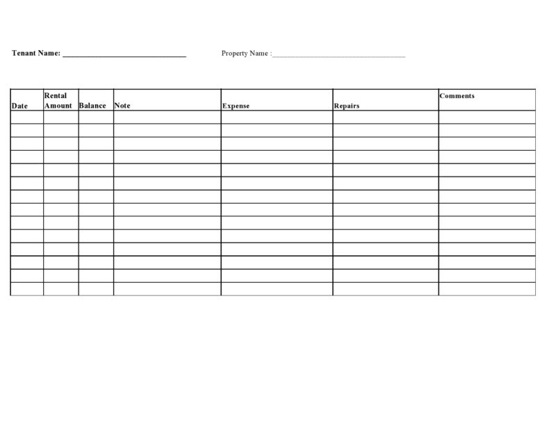 39 Printable Rental Ledger Templates (Lease Ledger)