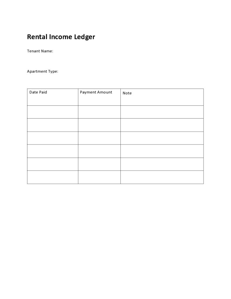 39 Printable Rental Ledger Templates (Lease Ledger)