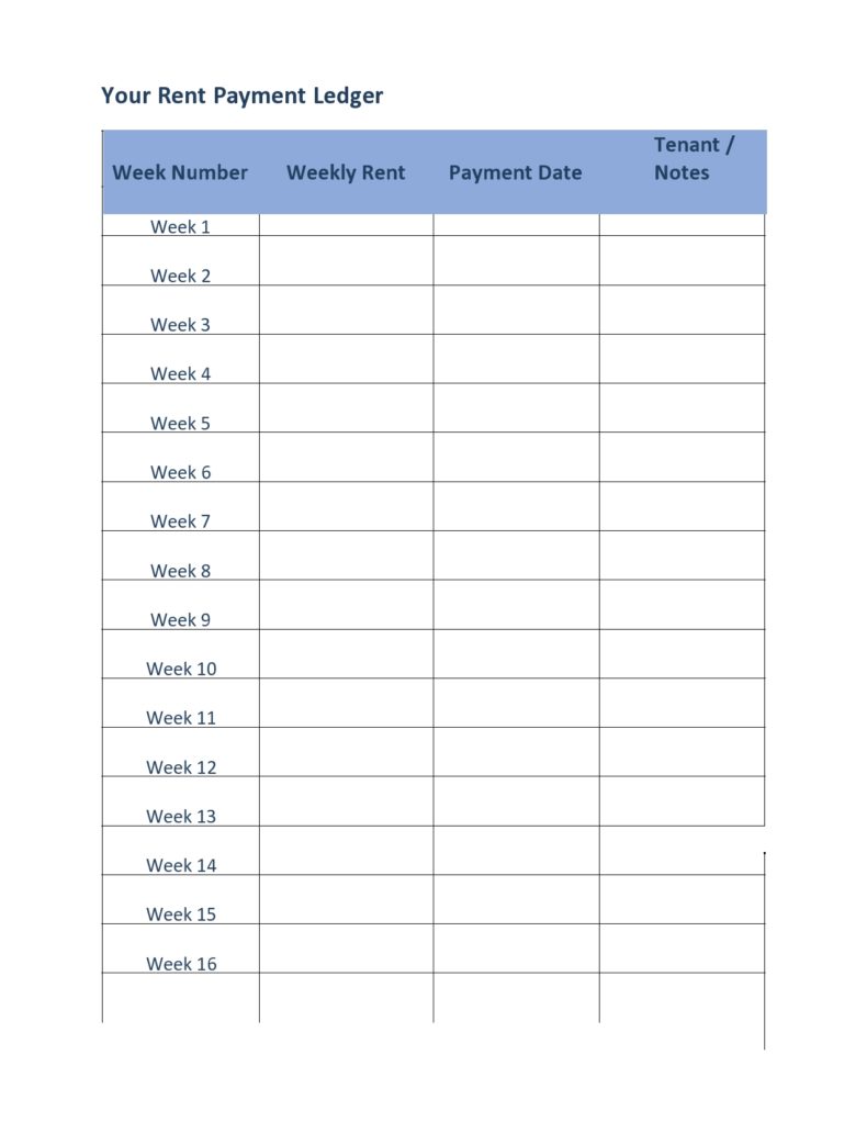 39 Printable Rental Ledger Templates (Lease Ledger)