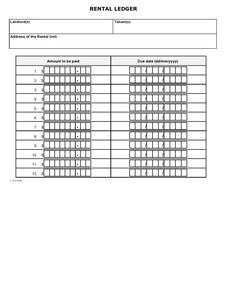 39 Printable Rental Ledger Templates (Lease Ledger)