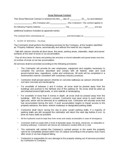 40 Professional Snow Removal Contracts (FREE) ᐅ TemplateLab