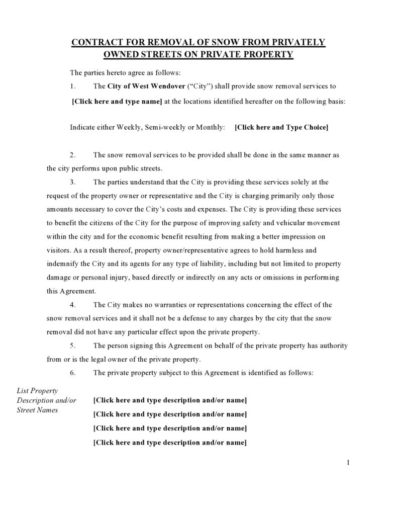 40 Professional Snow Removal Contracts (FREE) ᐅ TemplateLab