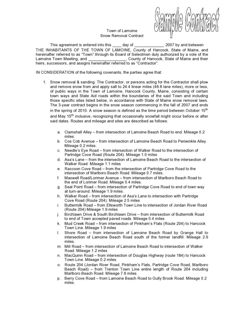 40 Professional Snow Removal Contracts (FREE) ᐅ TemplateLab