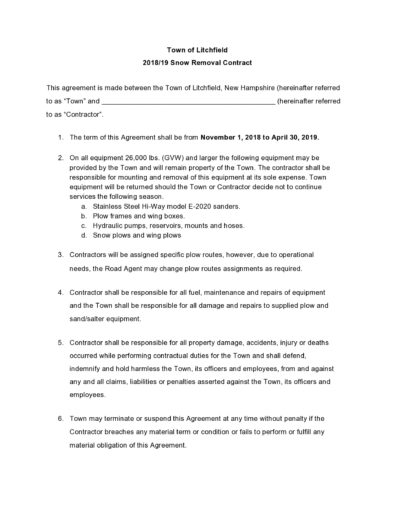 40 Professional Snow Removal Contracts (FREE) ᐅ TemplateLab