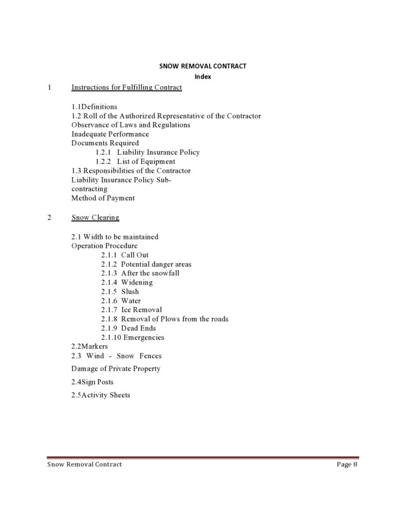40 Professional Snow Removal Contracts (FREE) ᐅ TemplateLab