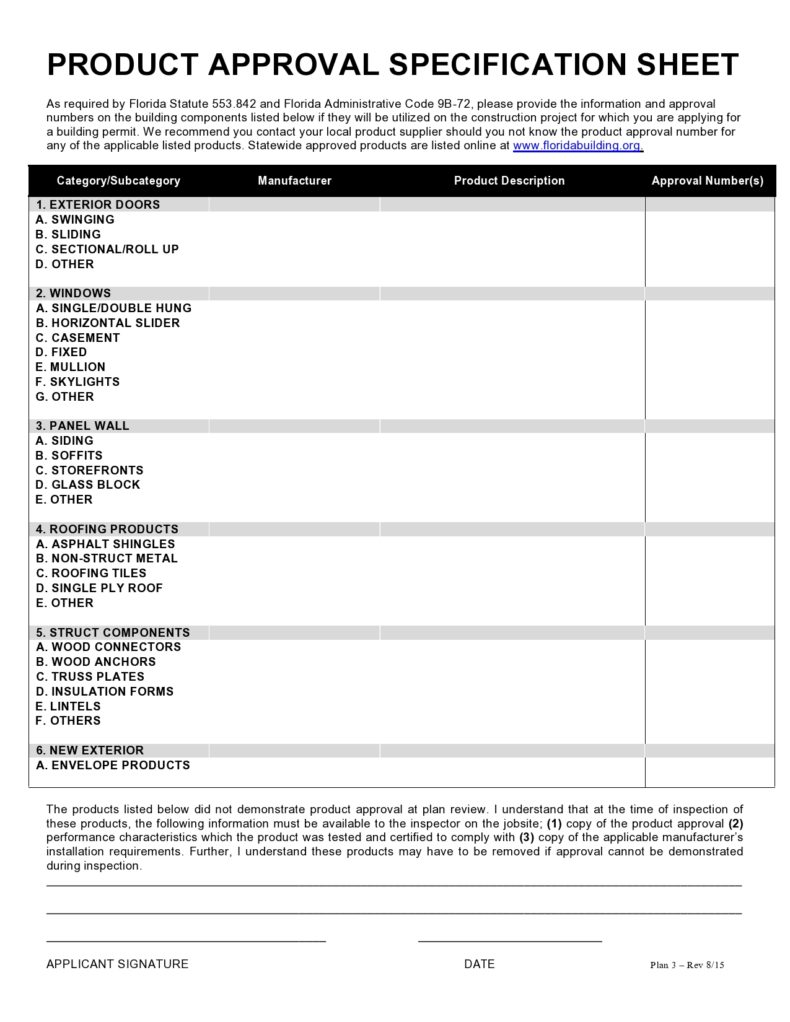 40 Useful Spec Sheet Templates (Construction, Product, Design...)