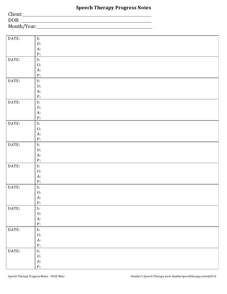 40 Free Therapy Notes Templates (Progress Notes) ᐅ TemplateLab