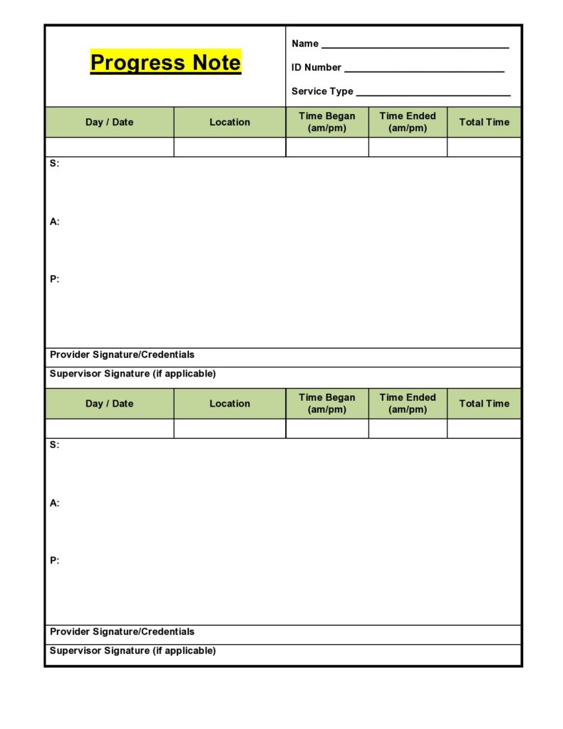 40 Free Therapy Notes Templates (Progress Notes) ᐅ TemplateLab