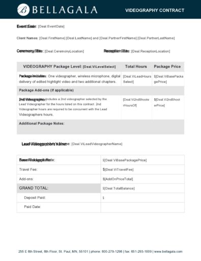 39 Simple Videography Contract Templates (FREE) ᐅ TemplateLab