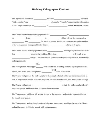 39 Simple Videography Contract Templates (FREE) ᐅ TemplateLab