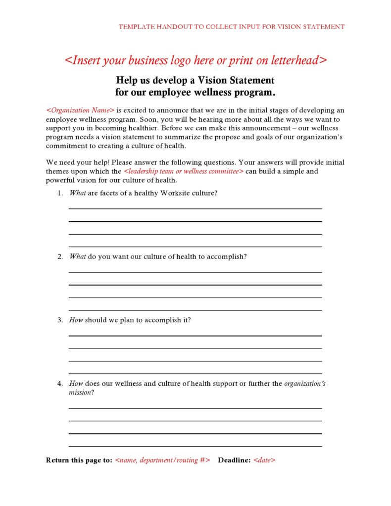 40 Best Vision Statement Templates (+Examples) ᐅ TemplateLab