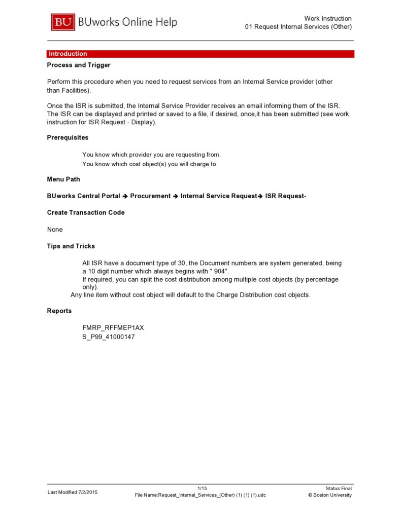 40 Useful Work Instruction Templates (Step by Step)