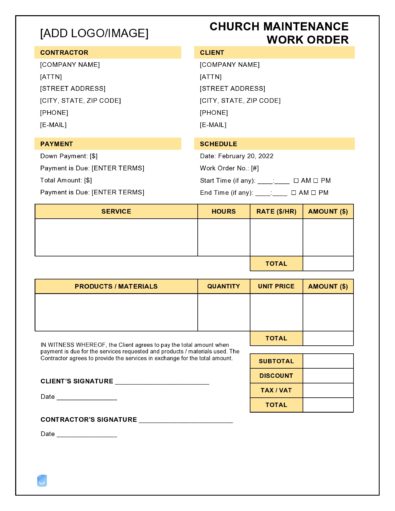 40 plantillas de órdenes de trabajo imprimibles (Excel, Word, PDF ...