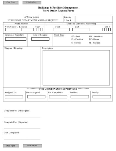 52 Printable Work Order Templates (Excel, Word, PDF)