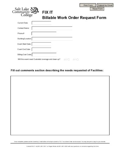 40 plantillas de órdenes de trabajo imprimibles (Excel, Word, PDF ...