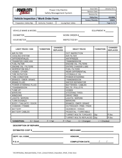 52 Printable Work Order Templates (Excel, Word, PDF)