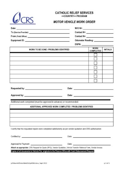 40 plantillas de órdenes de trabajo imprimibles (Excel, Word, PDF ...