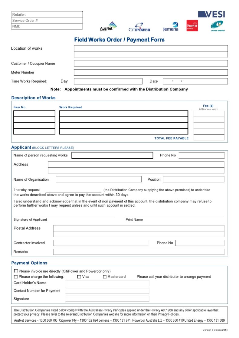 52 Printable Work Order Templates (Excel, Word, PDF)