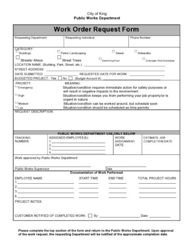 52 Printable Work Order Templates (Excel, Word, PDF)