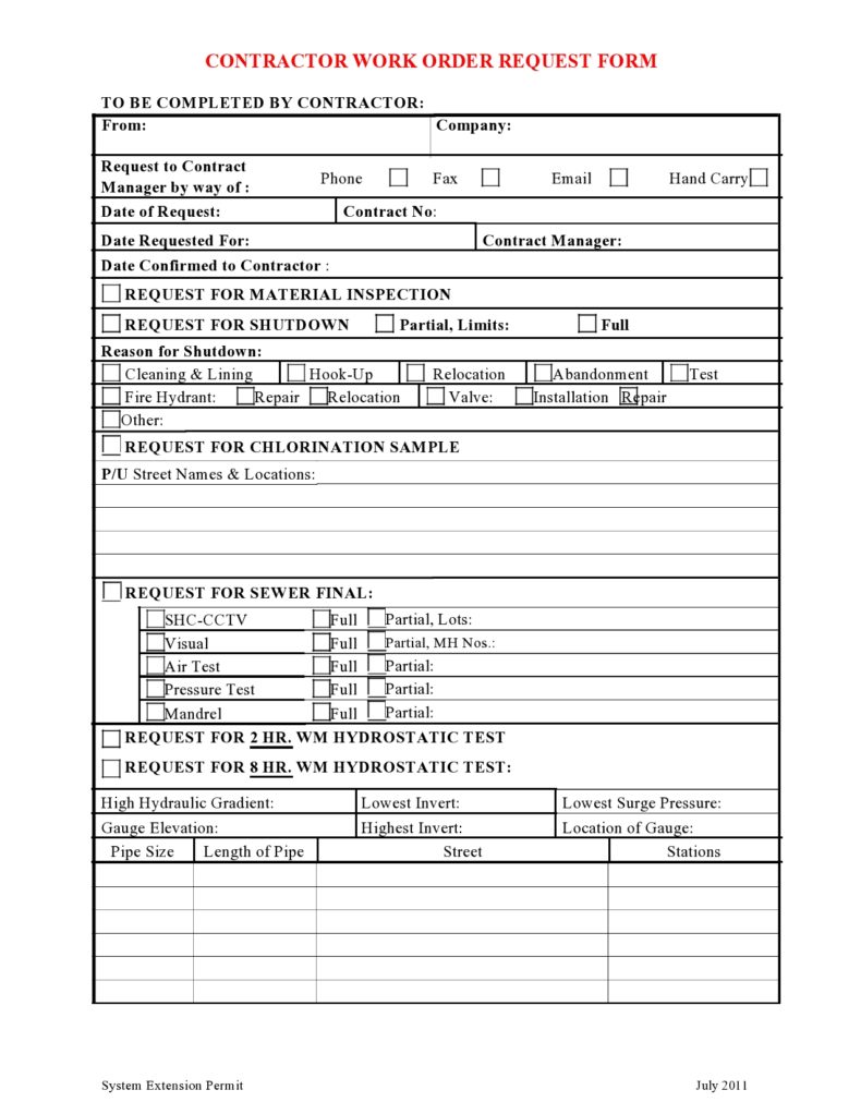52 Printable Work Order Templates (Excel, Word, PDF)