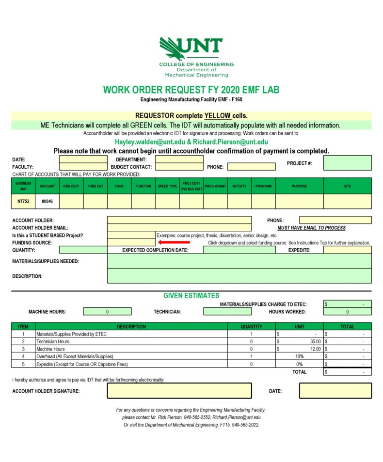 52 Printable Work Order Templates (Excel, Word, PDF)