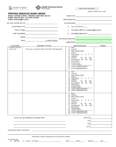 52 Printable Work Order Templates (Excel, Word, PDF)