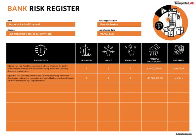53 Useful Risk Register Templates (Word & Excel) ᐅ TemplateLab