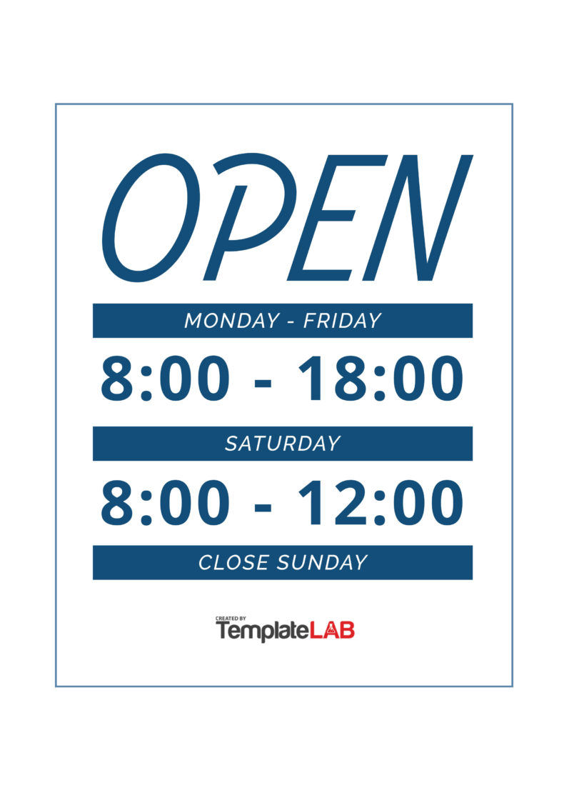 22 Printable Business Hours Templates (Word, PowerPoint, PDF)