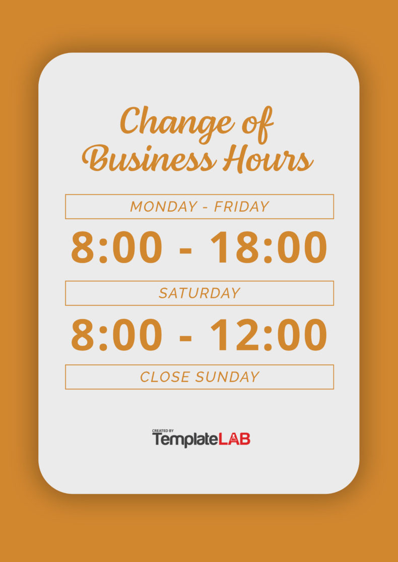 22 Printable Business Hours Templates (Word, PowerPoint, PDF)