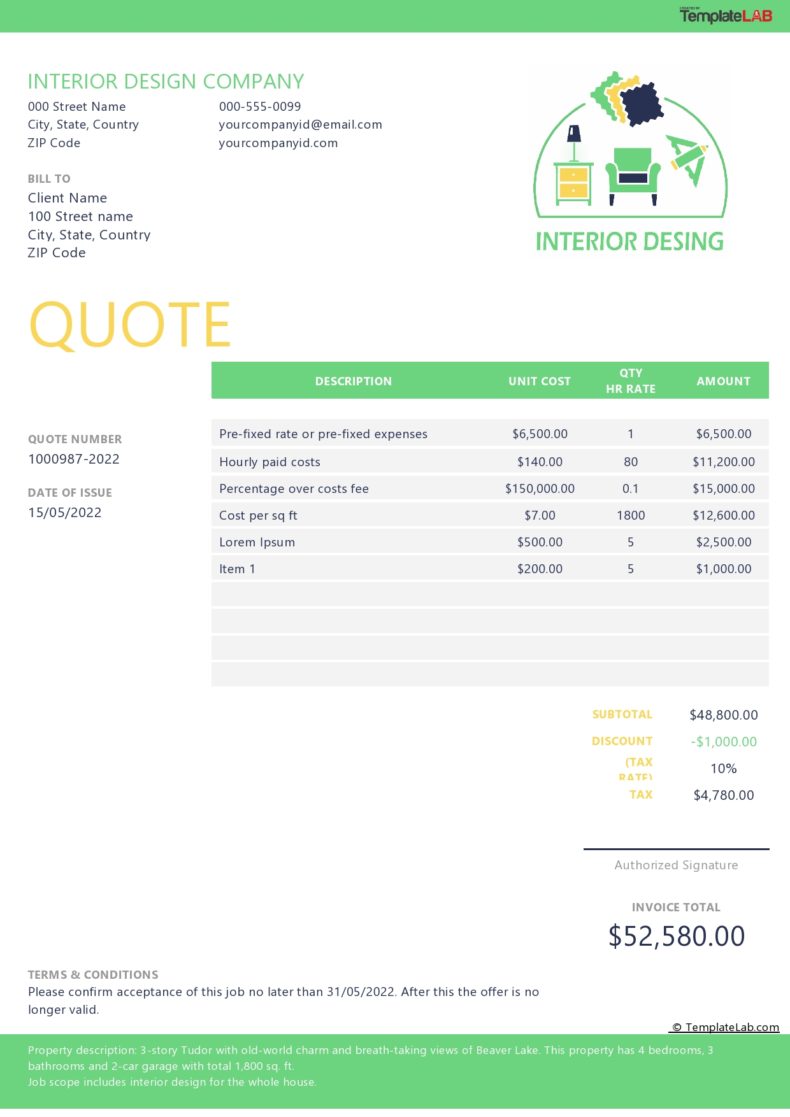 27 Professional Quote Templates (100% Free Download) ᐅ TemplateLab