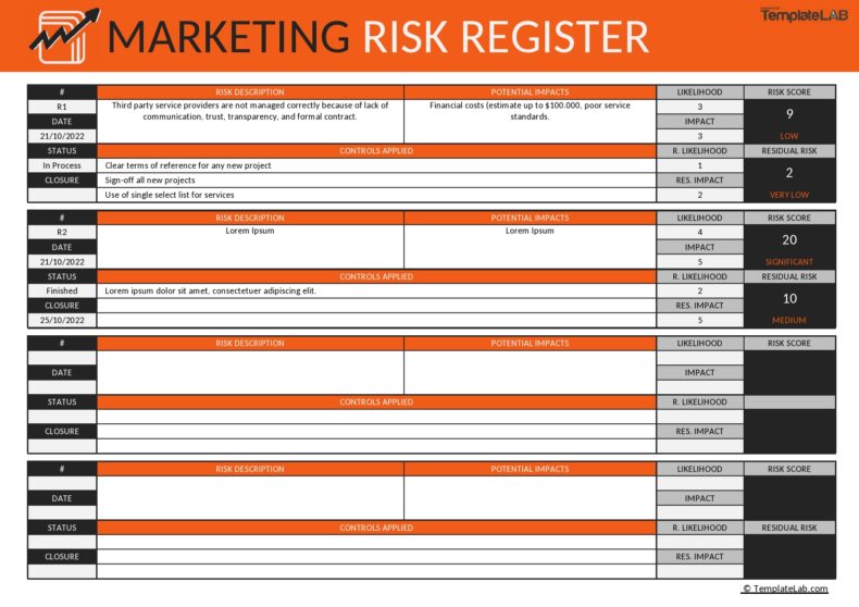 53 Useful Risk Register Templates (Word & Excel) ᐅ TemplateLab