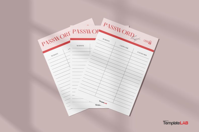 20 Best Password List Templates (Word, Excel & PDF) ᐅ TemplateLab