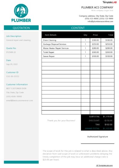 27 Professional Quote Templates (100% Free Download) ᐅ TemplateLab