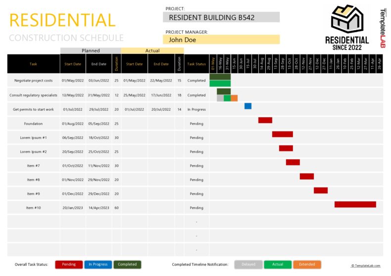 23 Construction Schedule Templates in Word & Excel ᐅ TemplateLab