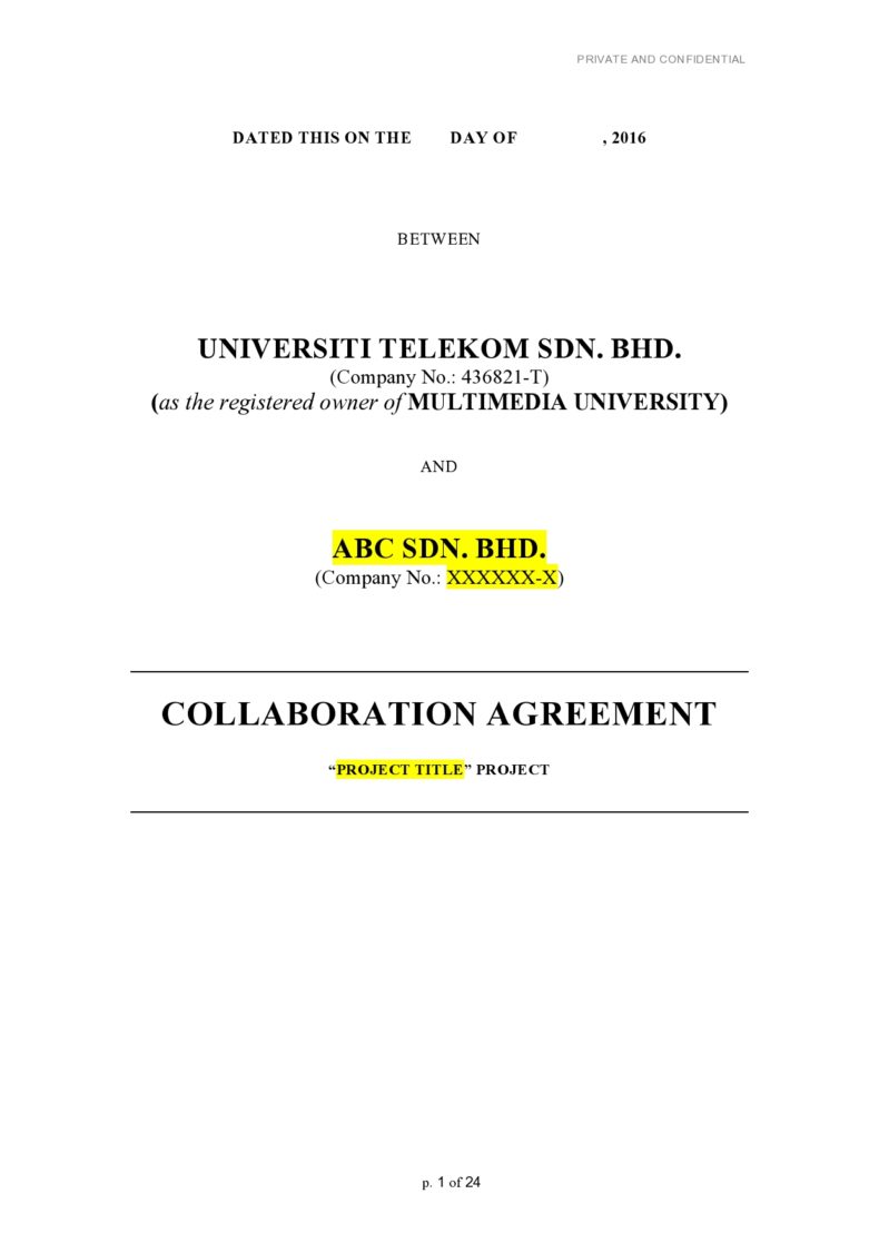 38 FREE Collaboration Agreements (& Contract Samples)