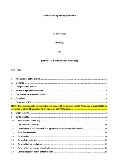 38 FREE Collaboration Agreements (& Contract Samples)